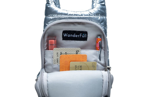 Silver Shiny HydroBag with Solid Silver Strap