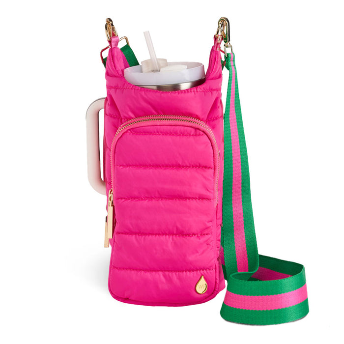 HydroBag® Handle®- Bright Pink with Pink and Green Striped Strap